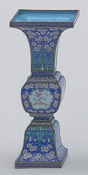 024 Painted enamel vase, fang gu - Ben Janssens Oriental Art